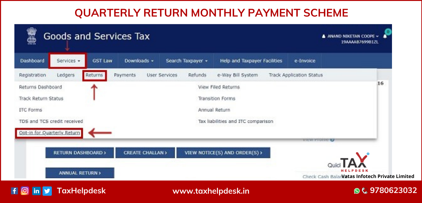 Quarterly Return Filing & Monthly Scheme under GST - QRMP Quarterly Return Filing & Monthly Scheme under GST - QRMP